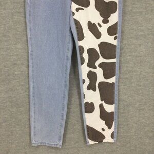 Machine | Jeans | Machine Cow Print Jeans Juniors 3 Blue Colorblock Y2k ...